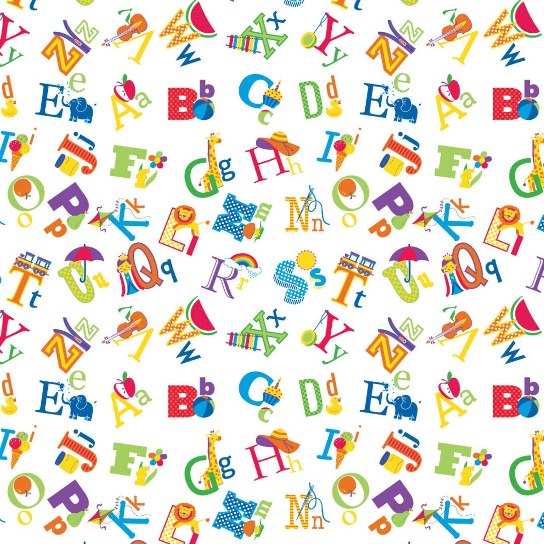Alphabet Seamless Digital Paper Fabric ABC Pattern Download Printable ...