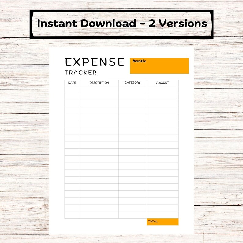 Expense Tracker, Budget Template, Printable Planner, Spending Log ...