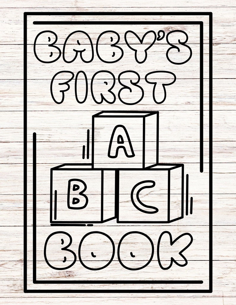 Baby Shower Game, Baby's First ABC Book Art Coloring Sheet Page, Baby ...