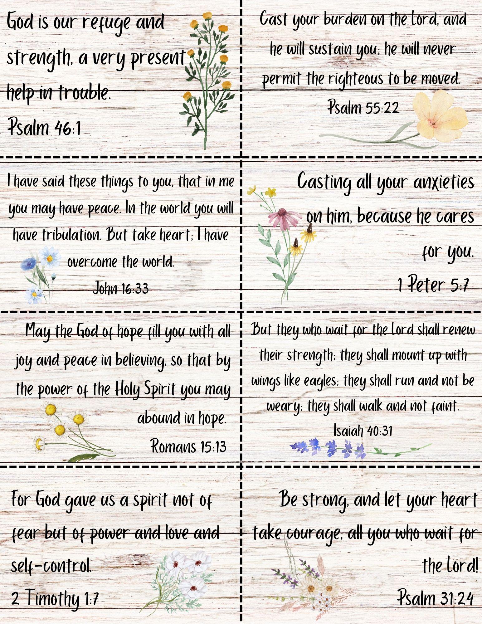 Bible Verse Cards, ESV Bible Cards, Bible Memory Verse Cards, Scripture ...