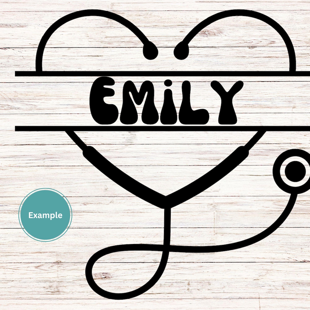 Personalized RN Heart Stethoscope SVG PNG, Custom Nurse Gift (digital ...