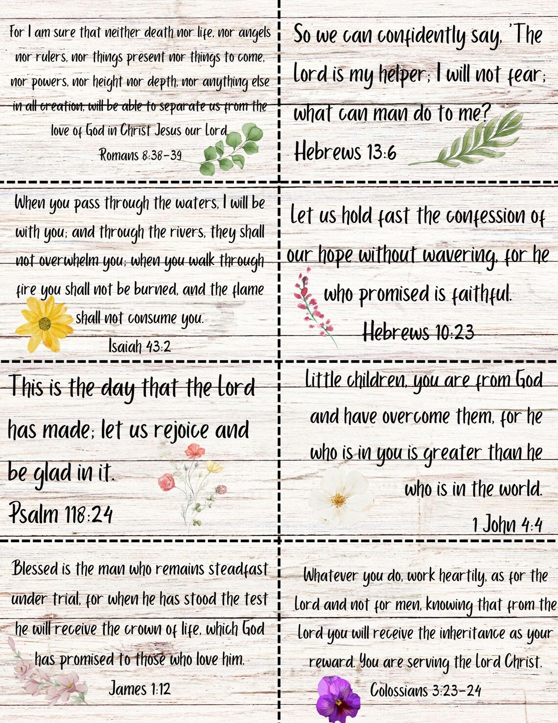 Bible Verse Cards, ESV Bible Cards, Bible Memory Verse Cards, Scripture ...