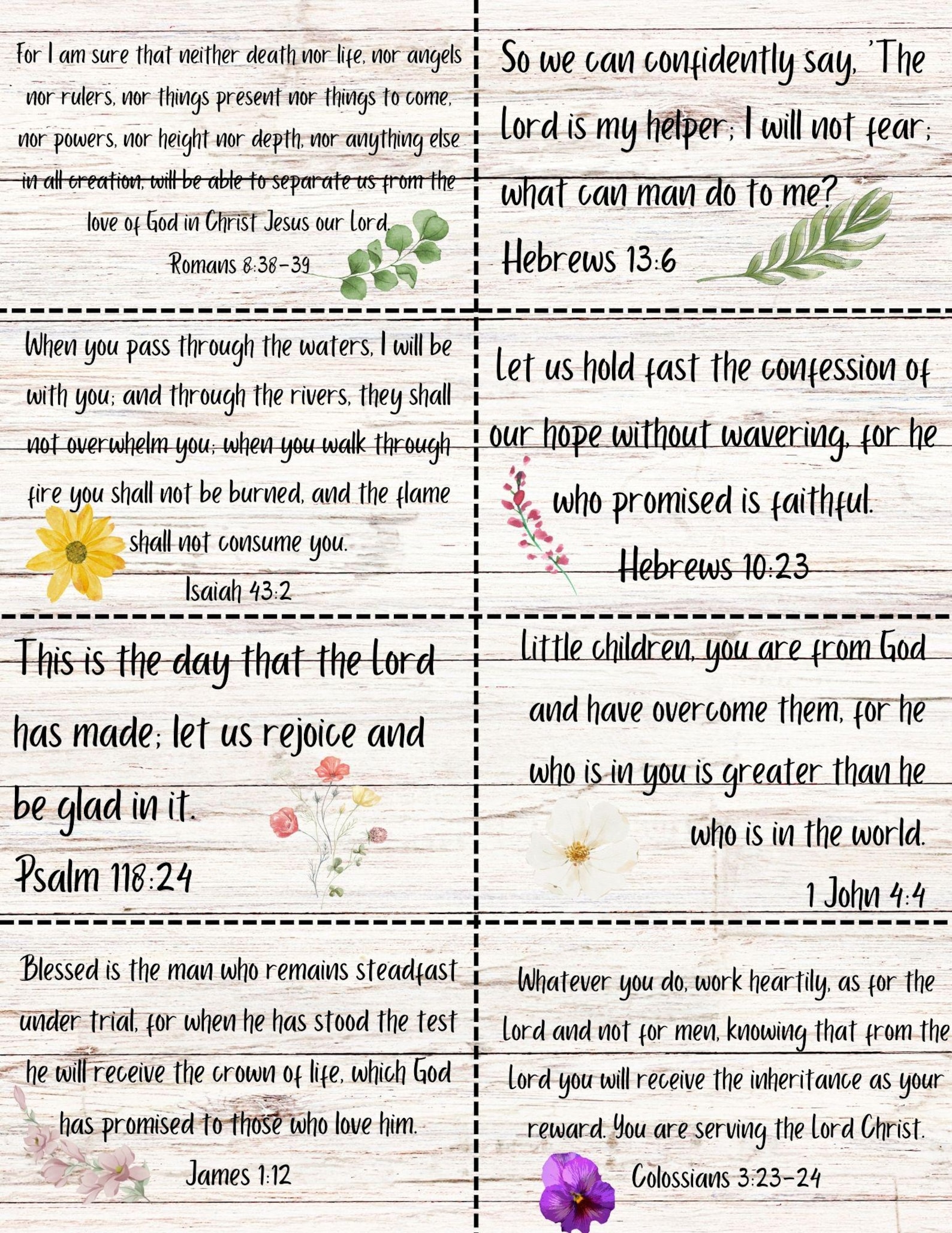Bible Verse Cards, ESV Bible Cards, Bible Memory Verse Cards, Scripture ...