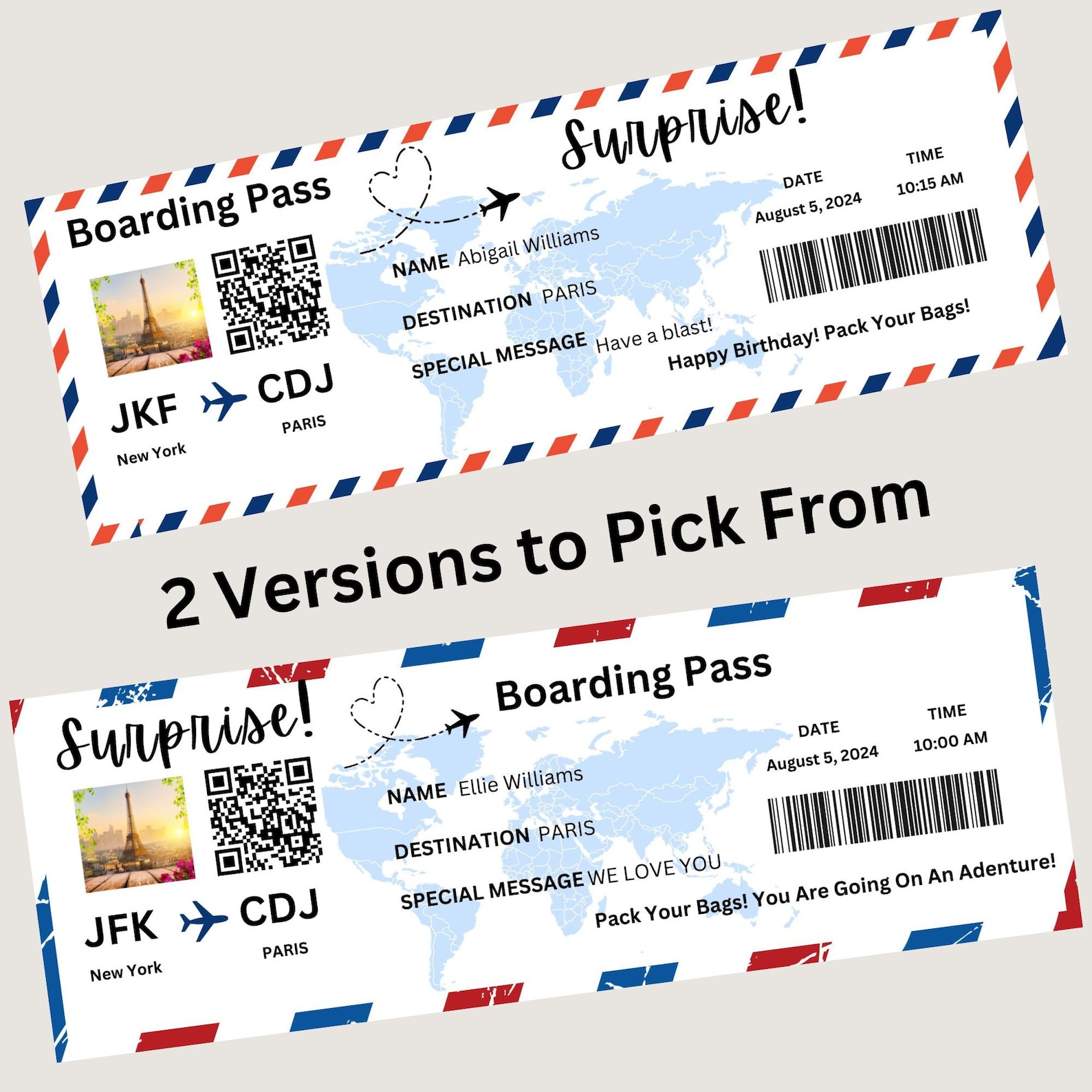 Personalization, Editable Boarding Pass Template, Canva Boarding Pass ...