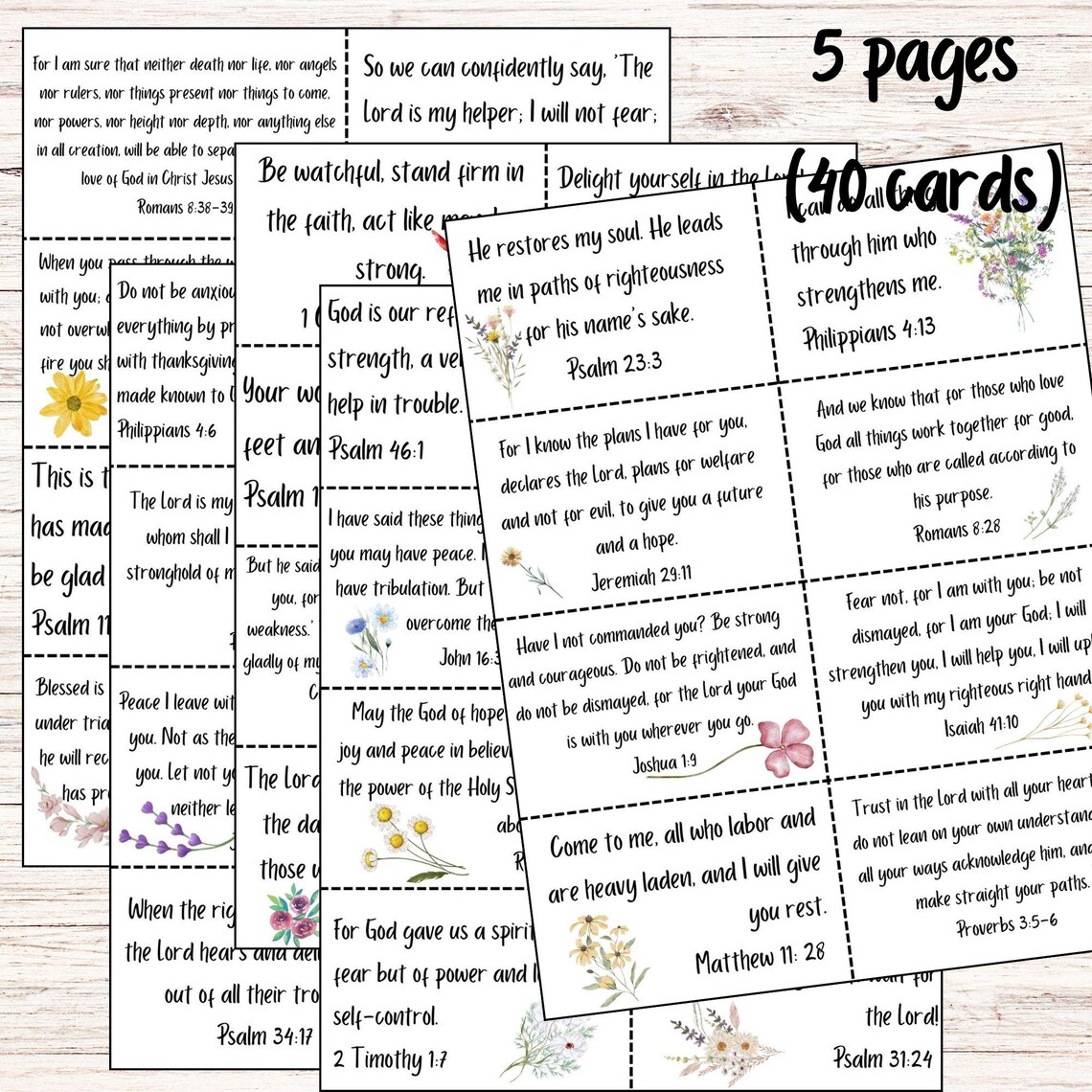 Bible Verse Cards, ESV Bible Cards, Bible Memory Verse Cards, Scripture ...