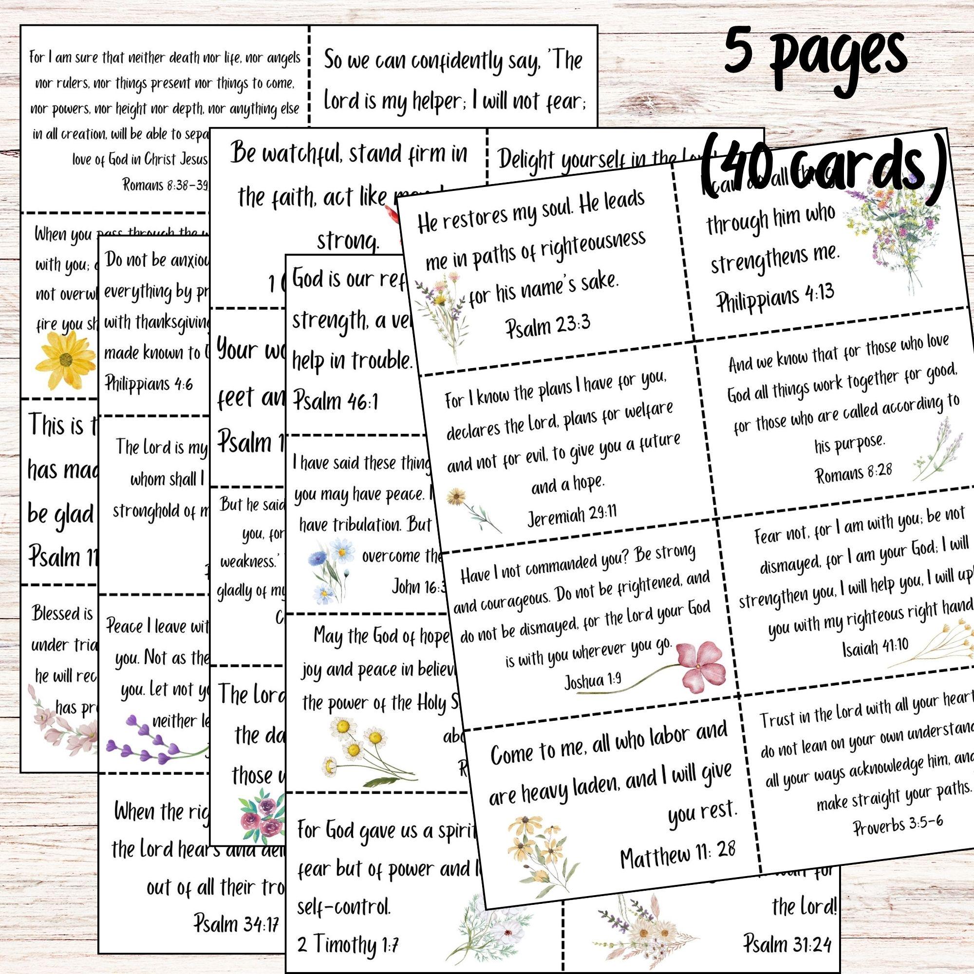 Bible Verse Cards, ESV Bible Cards, Bible Memory Verse Cards, Scripture ...