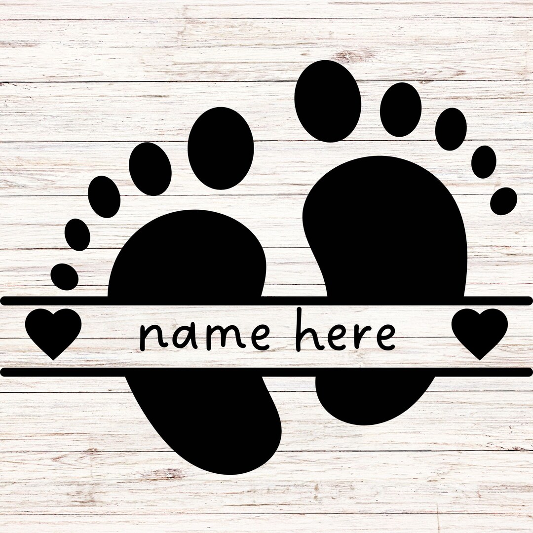 Personalized, Baby Foot Name SVG File for Nursery, Baby Foot Svg ...