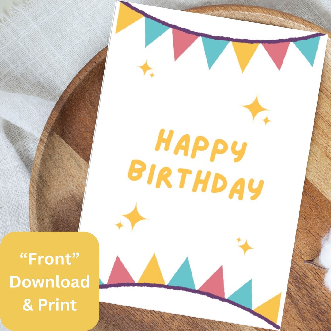 Happy Birthday Card, Birthday Digital Card, Streamer Birthday Card ...