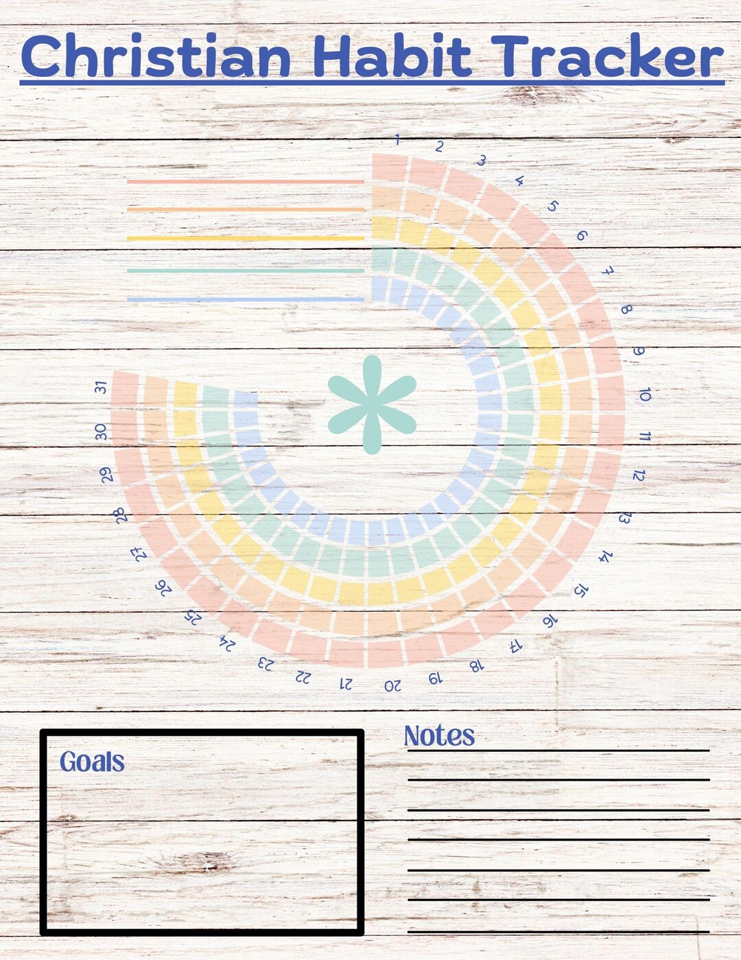 Christian Habit Tracker, Circle Habit Tracker, Monthly Habit Tracker ...
