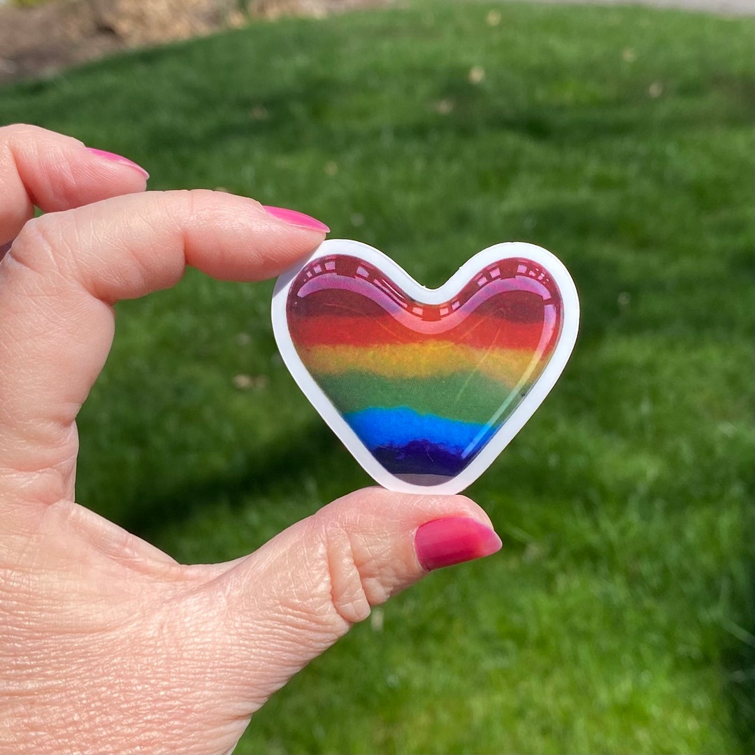 Rainbow Heart Sticker - Rainbow - Pride Sticker - Pride Heart Sticker ...