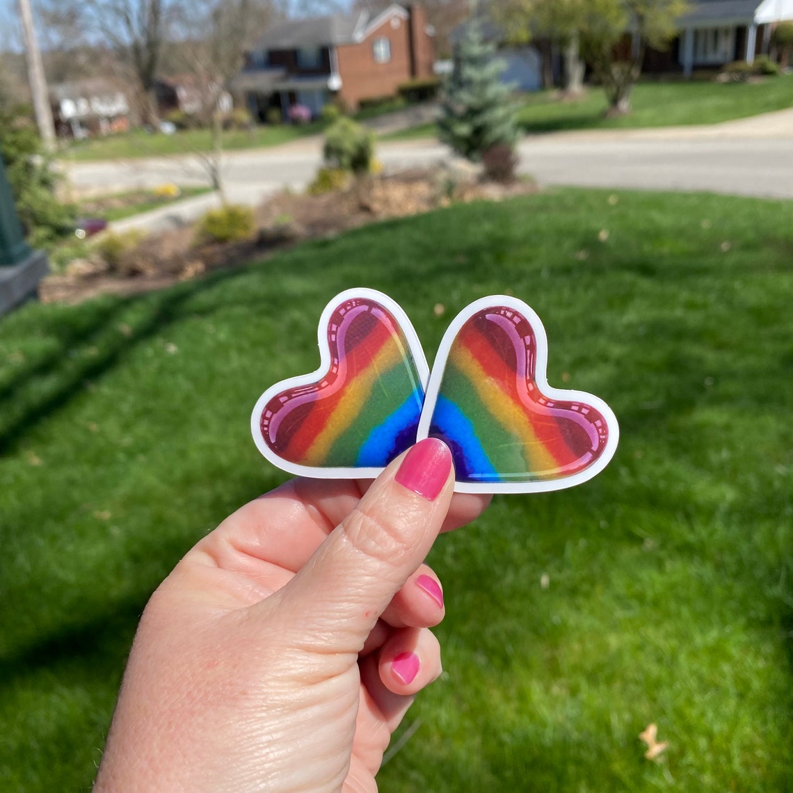 Rainbow Heart Sticker - Rainbow - Pride Sticker - Pride Heart Sticker ...