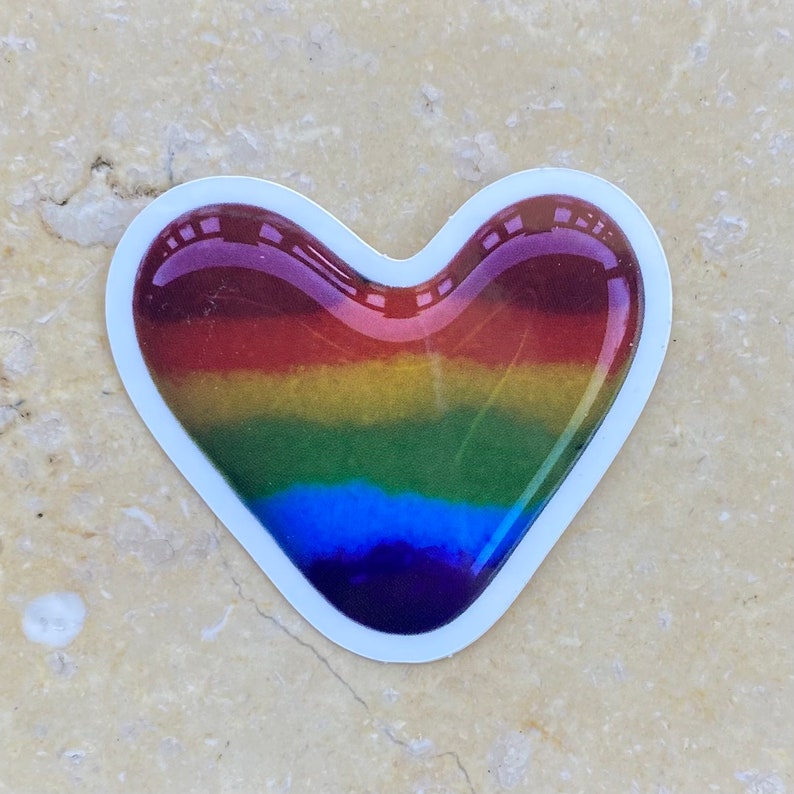 Rainbow Heart Sticker - Rainbow - Pride Sticker - Pride Heart Sticker ...