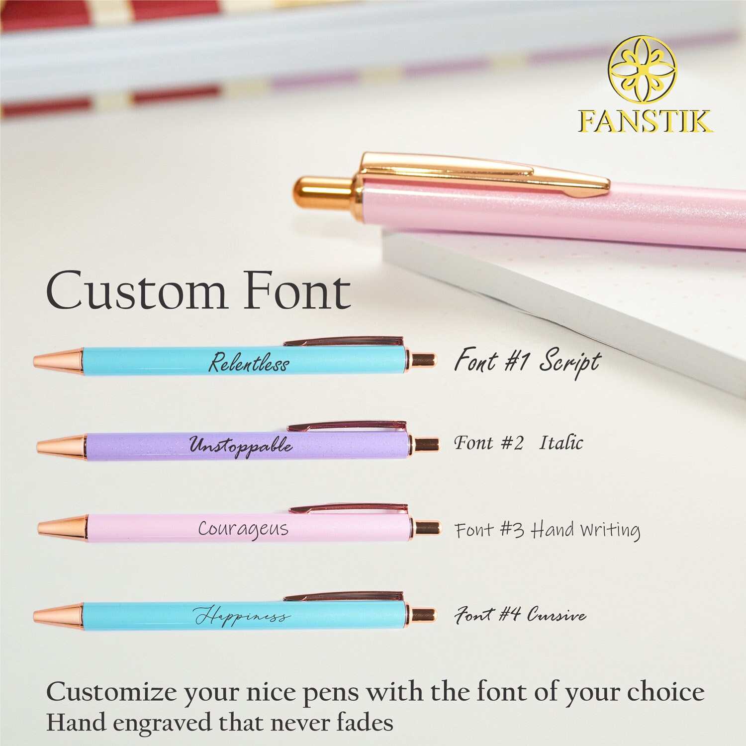 Customized Pastel Pen Set 3pack. Gift Set, Luxury Pretty Pens, Thank ...