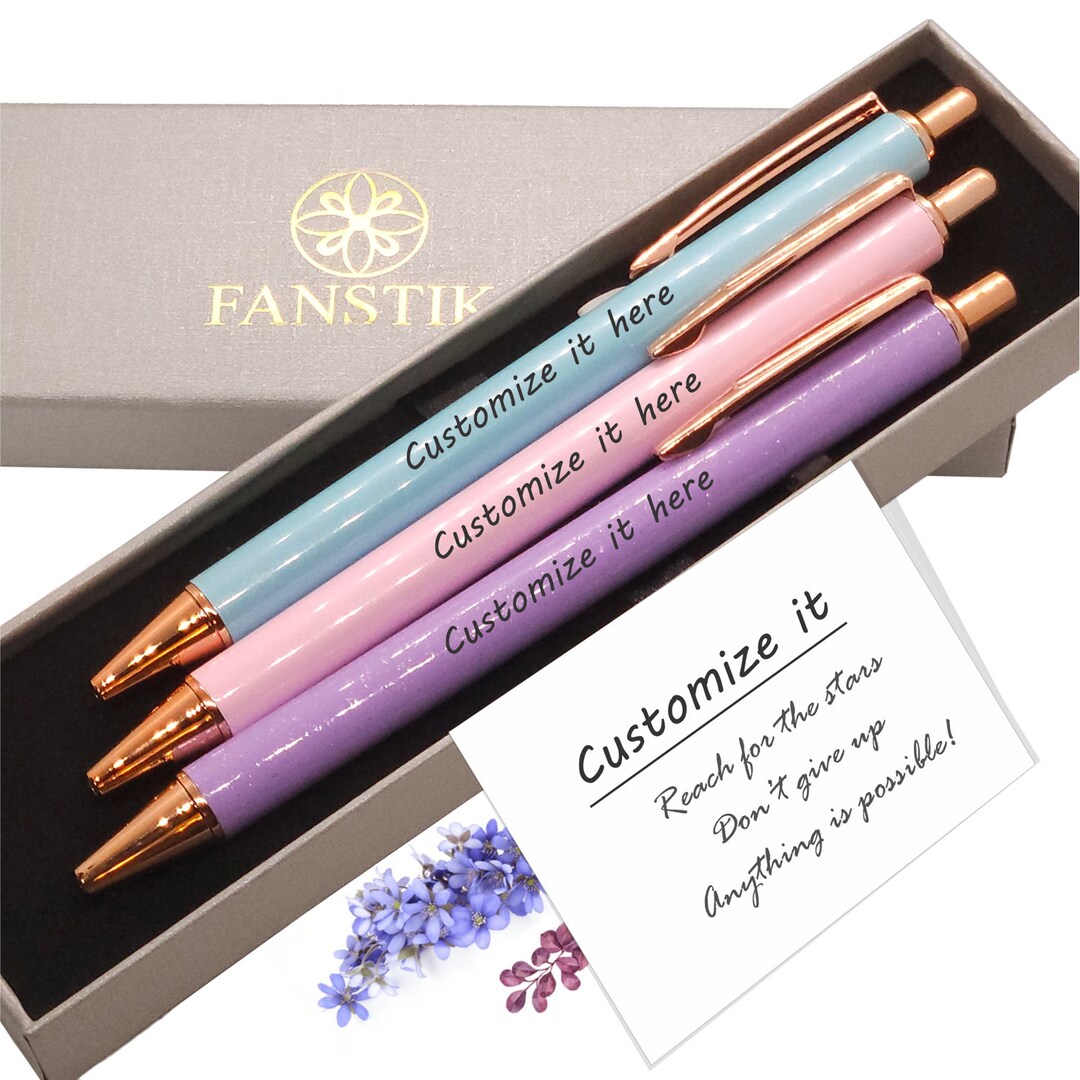 Customized Pastel Pen Set 3pack. Gift Set, Luxury Pretty Pens, Thank ...