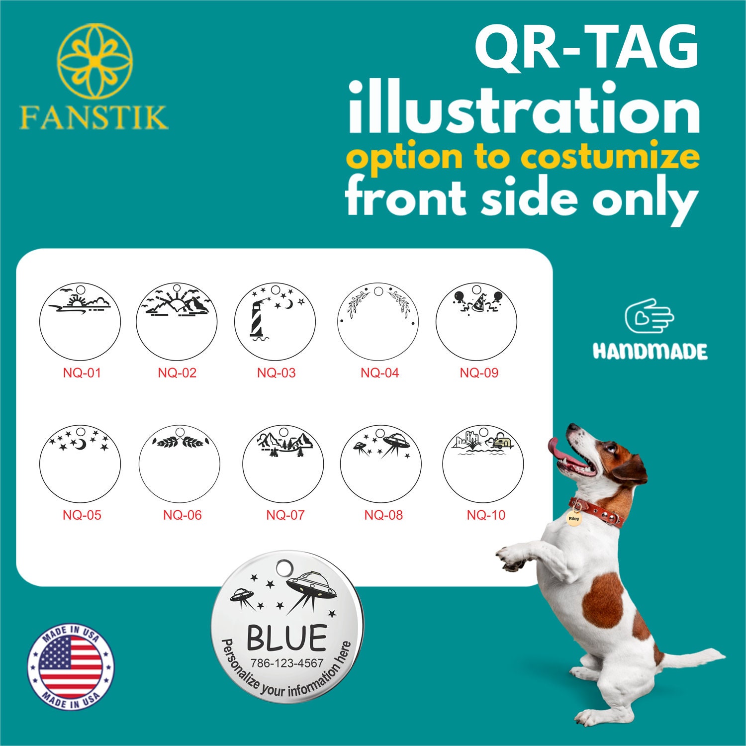 Personalized QR Code Pet Id Tag Made in USA - Customize Both Tag & Web ...