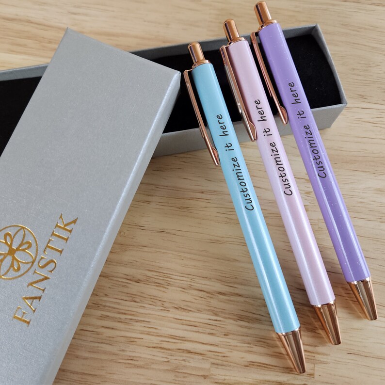 Customized Pastel Pen Set 3pack. Gift Set, Luxury Pretty Pens, Thank ...
