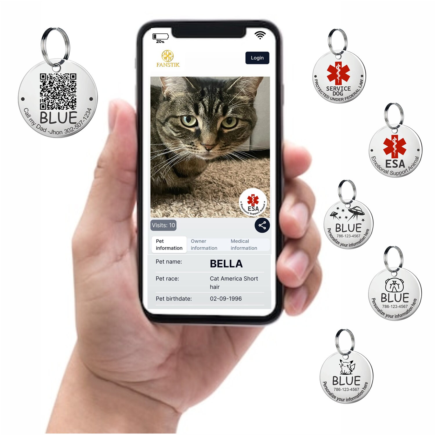 Personalized QR Code Pet Id Tag Made in USA - Customize Both Tag & Web ...