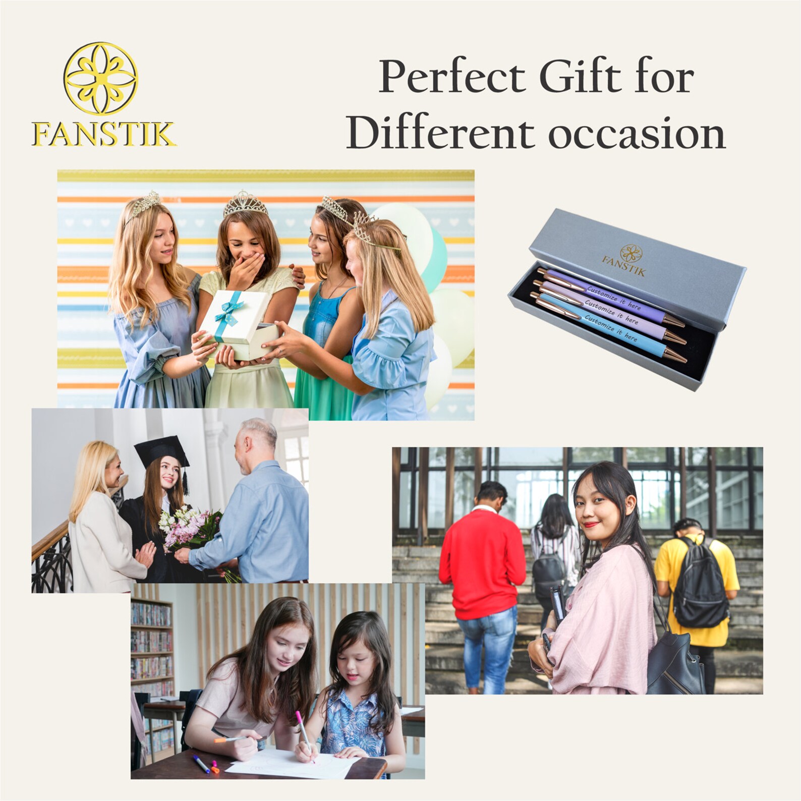 Customized Pastel Pen Set 3pack. Gift Set, Luxury Pretty Pens, Thank ...