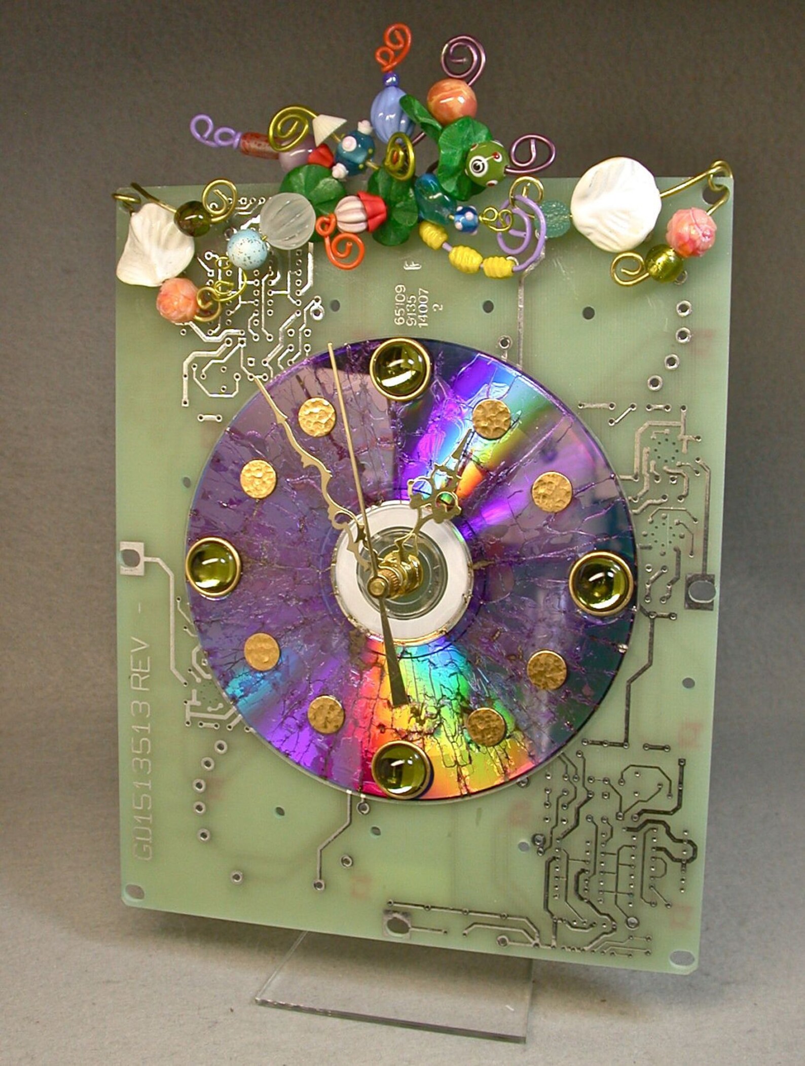 Recycled CIRCUIT BOARD Techie Geek CLOCK Flower Garden Vintage - Etsy