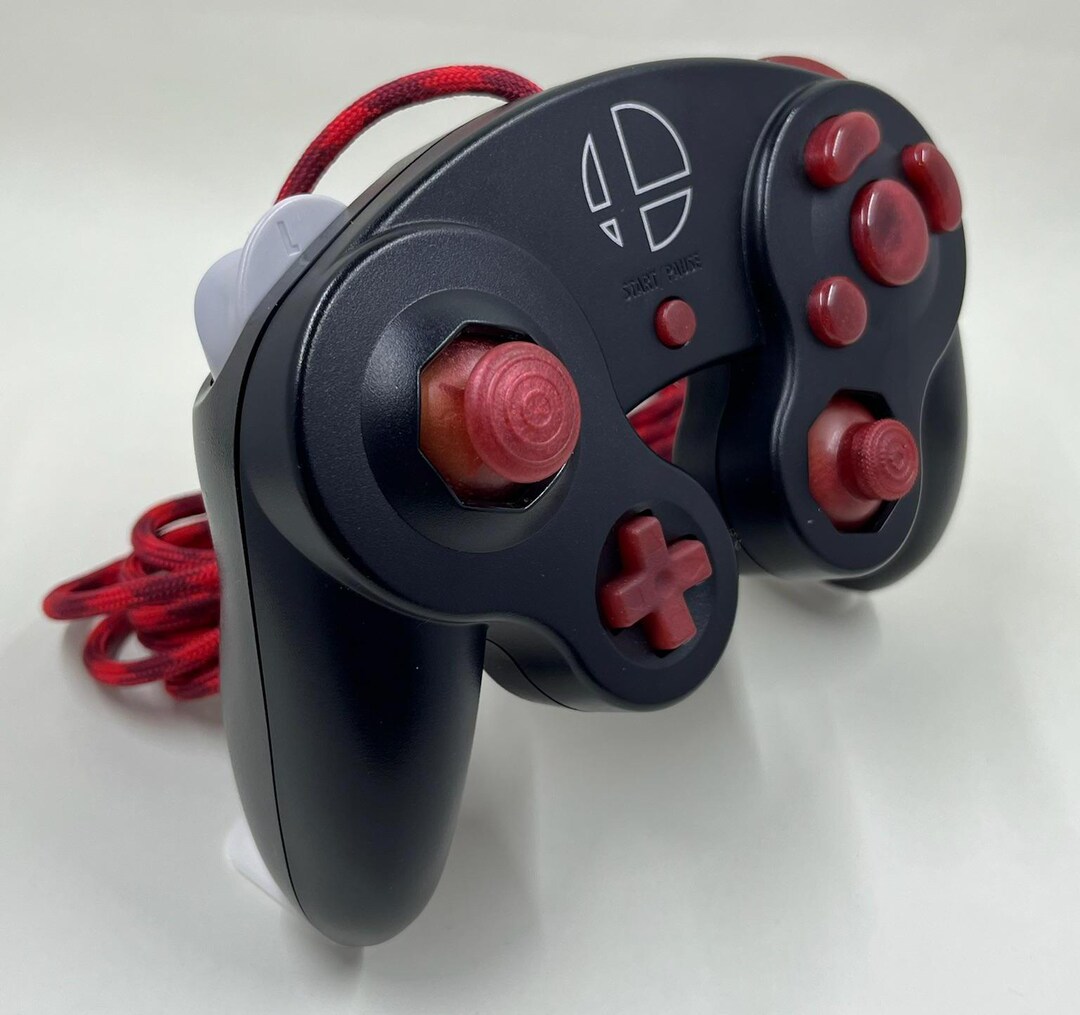 Customized Gamecube Controller T3 OEM Ultimate With Red Resin Buttons ...
