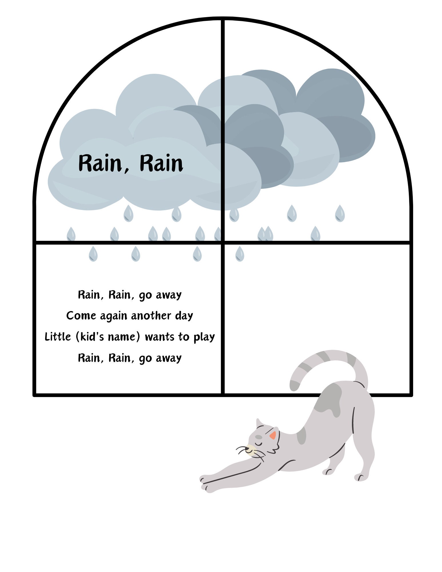 Rain Rain Go Away Toddler/preschool/homeschool Prints - Etsy