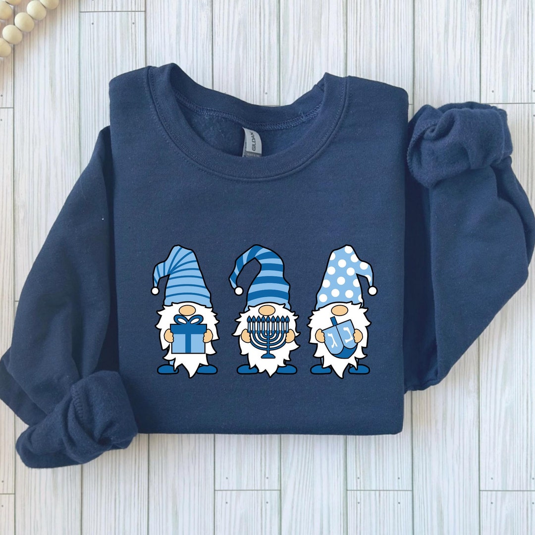 Gnomes Hanukkah Sweatshirt, Jewish Holiday Tee, Chanukah Gift, Cozy ...