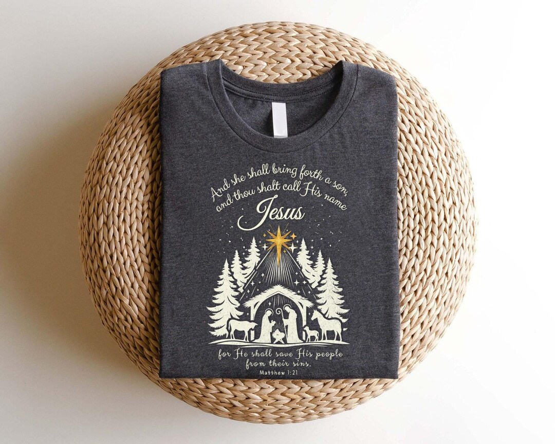 Christian Christmas Shirts, She Shall Bring Forth a Son Shirt ...