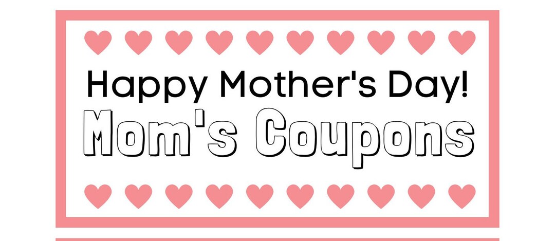 Mother's Day Coupon Activity for Kids - Etsy