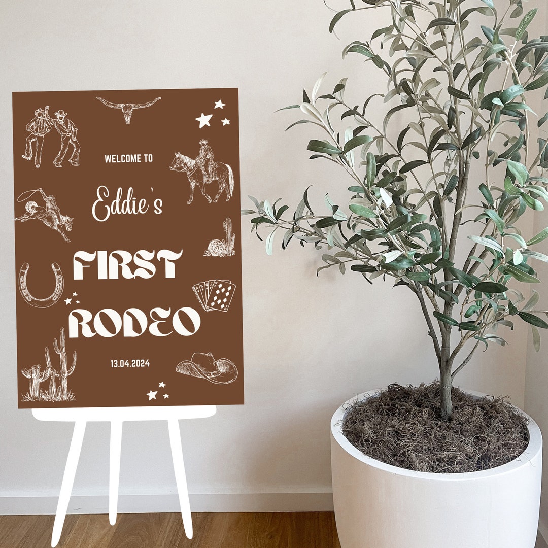 My First Rodeo Welcome Sign, Boys Birthday Welcome Sign, Rodeo Welcome ...