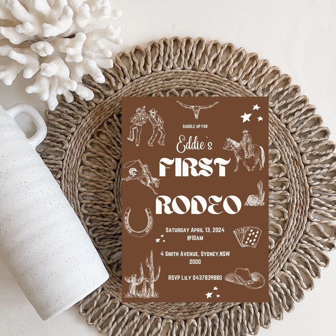My First Rodeo Birthday Invitation, First Birthday Rodeo, Boys First ...