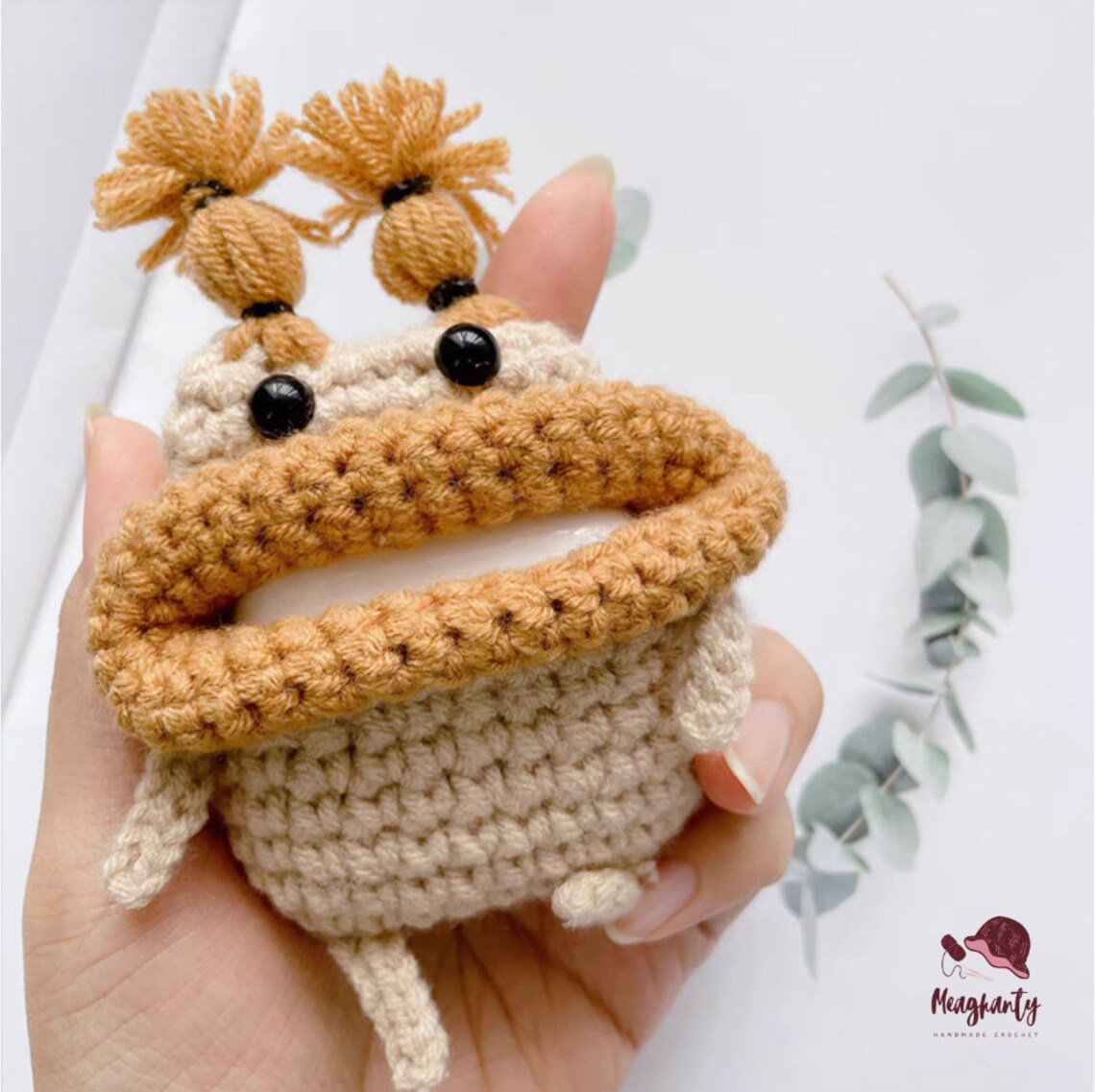 CROCHET PATTERN: Monster AirPod Pouch, Airpods Headphone Crochet ...