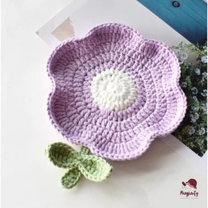 CROCHET PATTERN - Flower Coaster Crochet Pattern, Flower Bouquet Plant ...