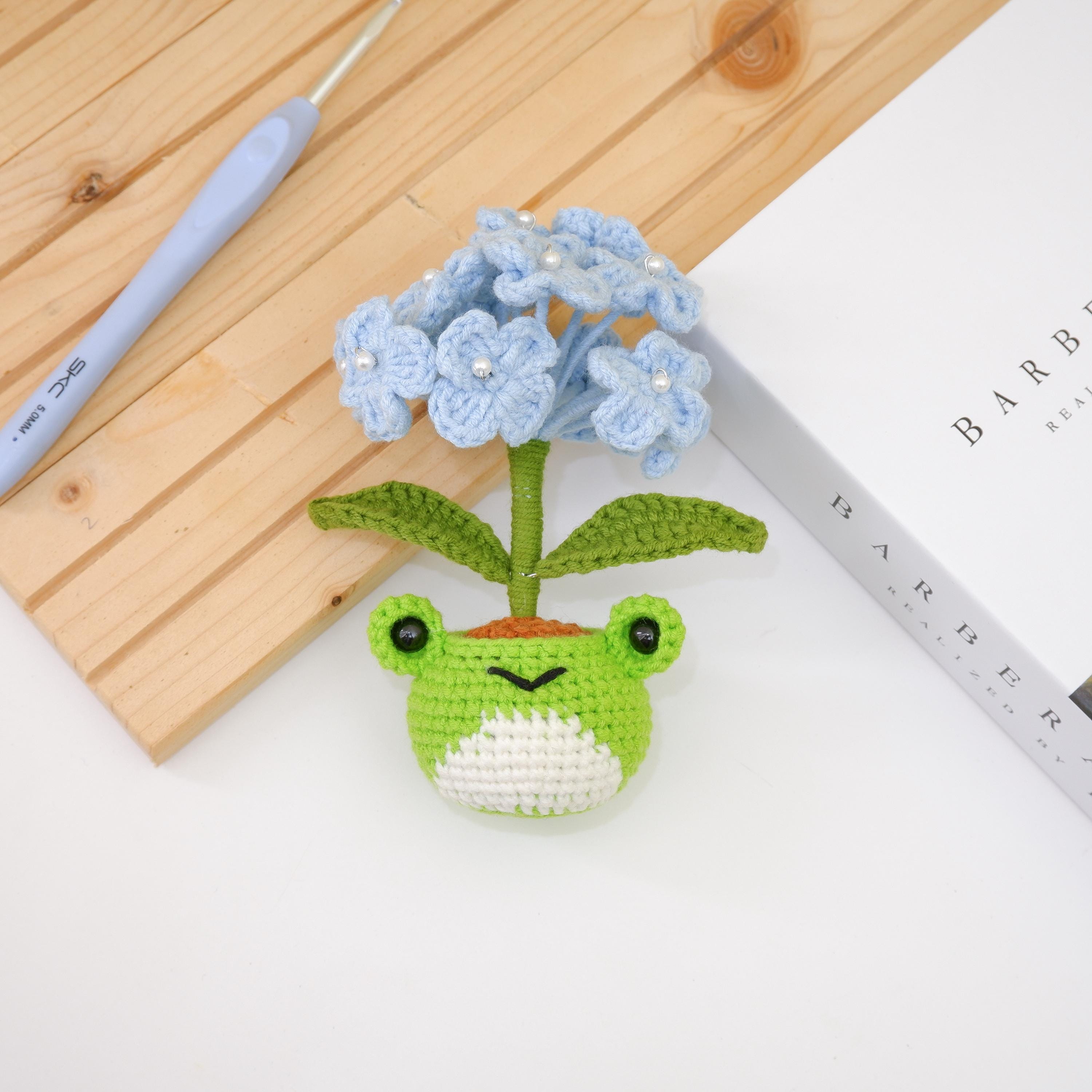 Hydrangea Frog Pot Crochet PDF Pattern, How to Crochet Mini Flower ...