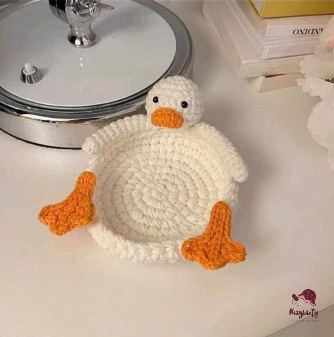 Cute Duck Coaster Crochet Pattern | Home Cute Decor | Home Decoration ...