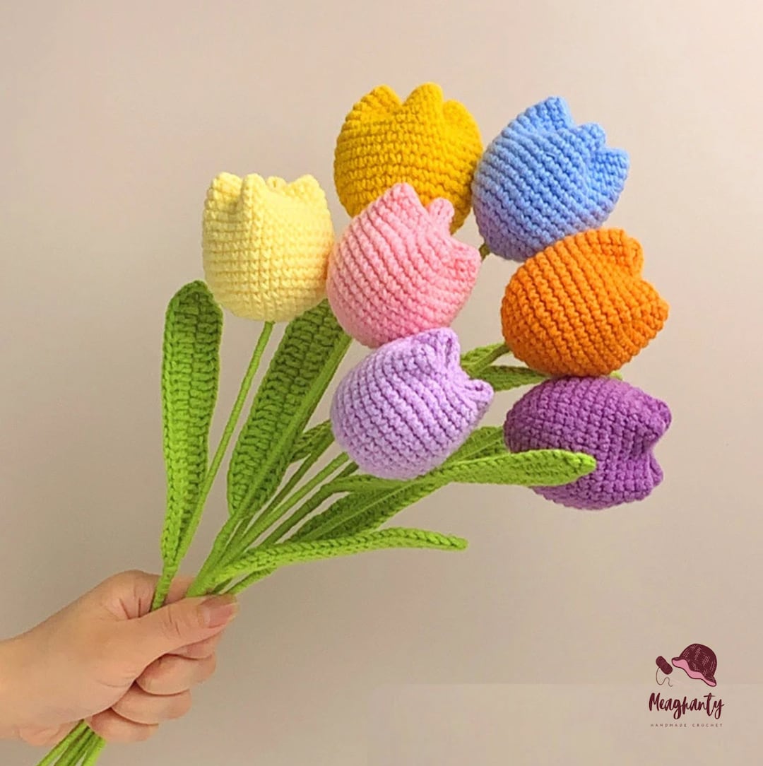 Crochet Tulip English Pattern, Easy Crochet Flower Pattern, Tulip ...