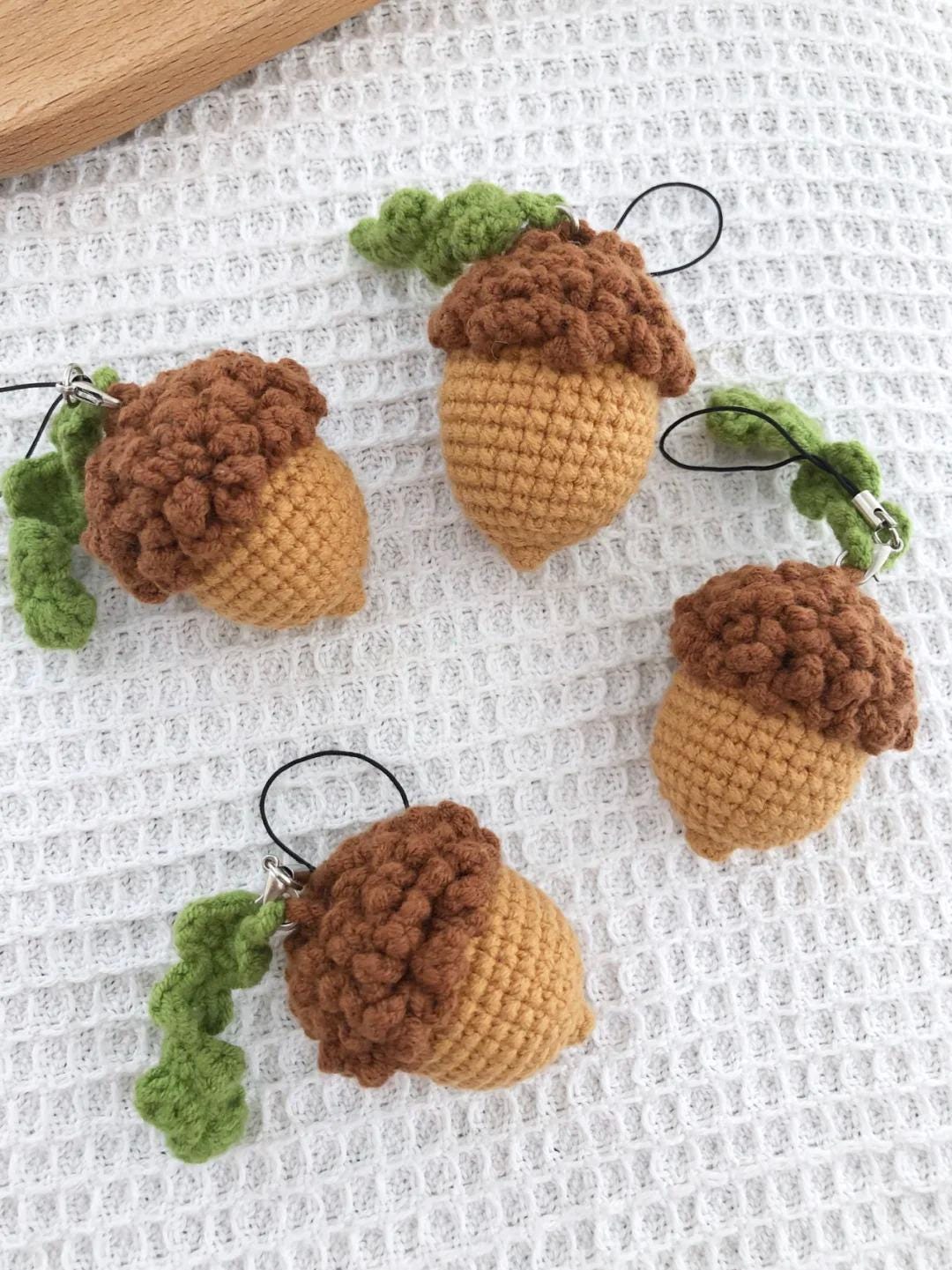 Crochet Acorn Keychain PDF Pattern, How to Crochet Winter Vibe ...