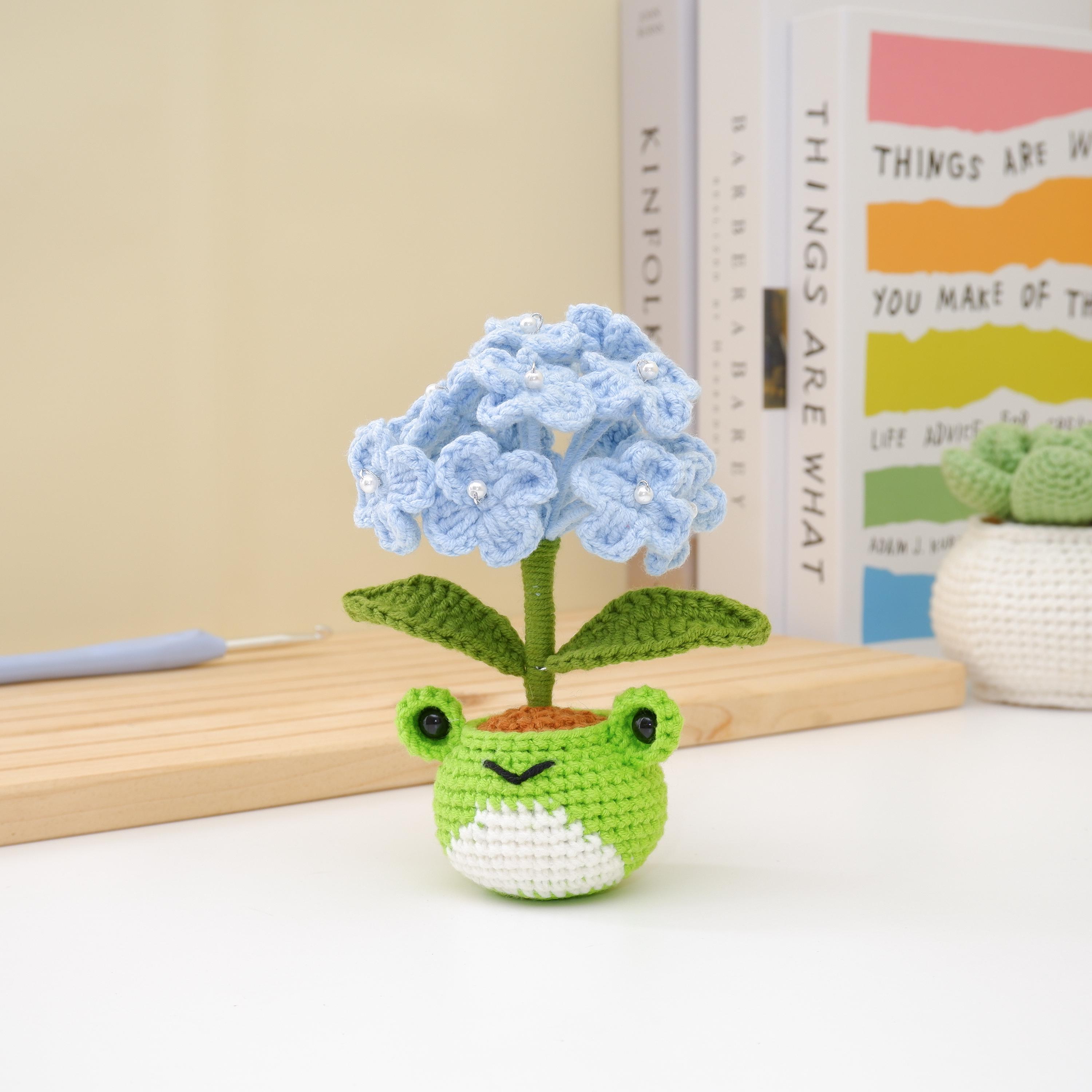 Hydrangea Frog Pot Crochet PDF Pattern, How to Crochet Mini Flower ...