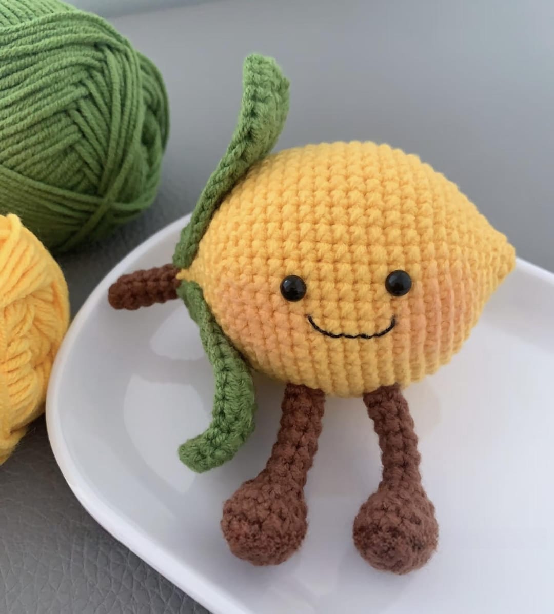 Crochet Lemon Pet Keychain PDF Pattern, Low Sew Crochet Lemon Amigurumi ...