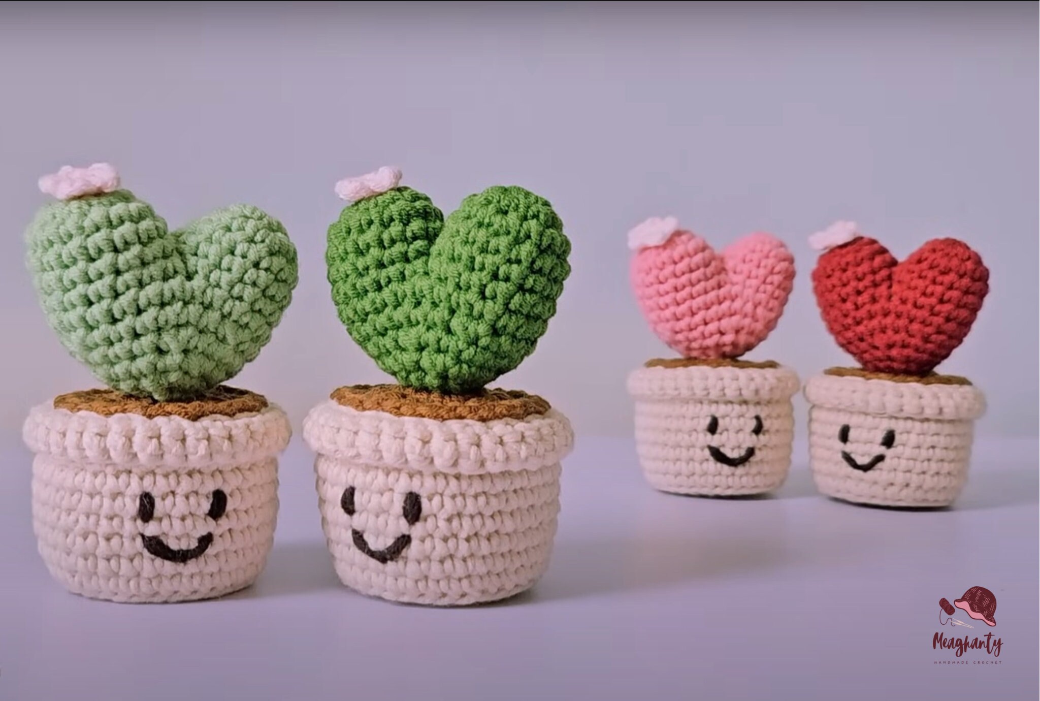 Heart Plant in A Pot Crochet Pattern, Anniversary Gift Crochet Pattern ...