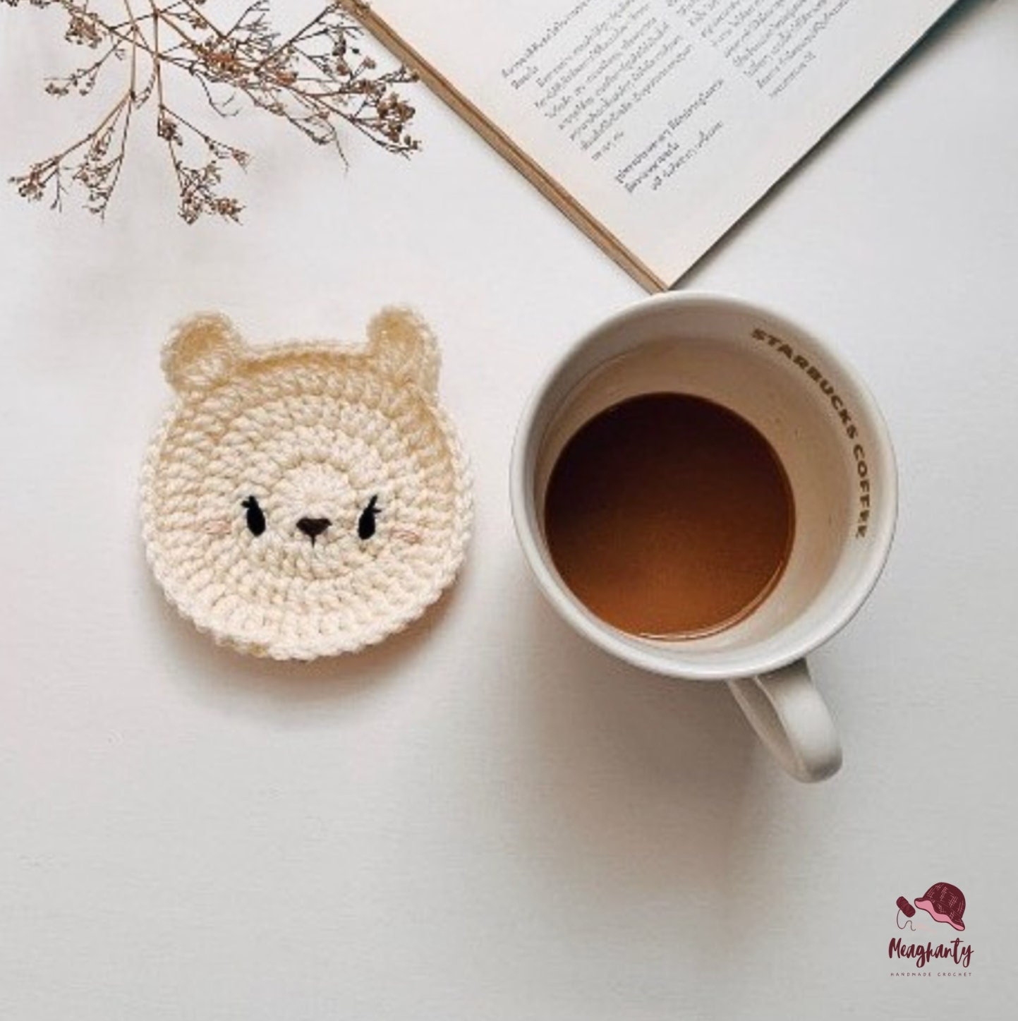 Cute Bear Coaster Crochet Pattern, Cute Bear Design, Home Decor and ...