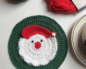 Crochet Santa Coaster PDF Pattern - Step by Step Crochet Christmas ...