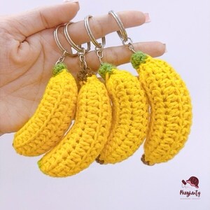 Crochet Cute Banana Keychain PDF Pattern, Crochet Banana Amigurumi PDF ...