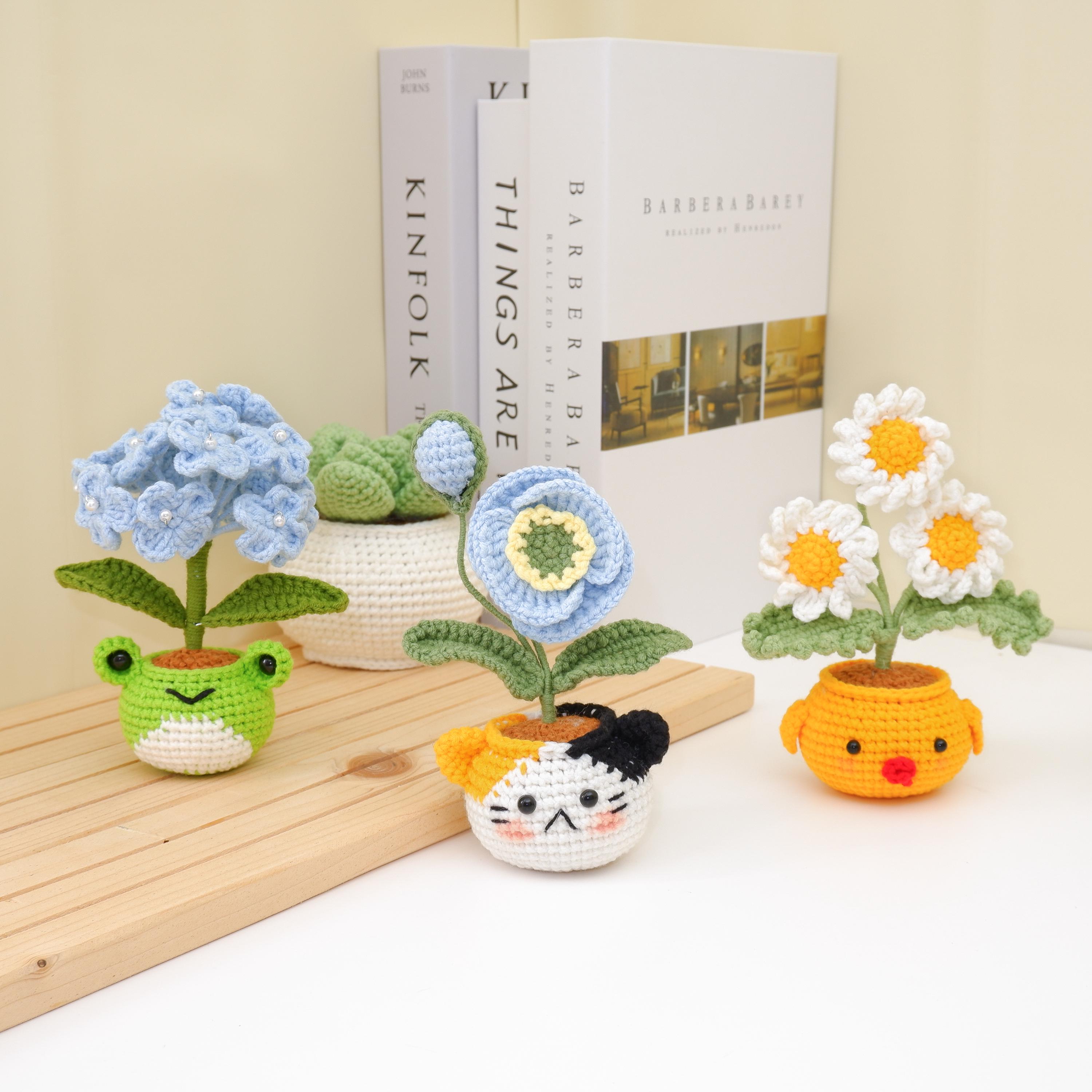Hydrangea Frog Pot Crochet PDF Pattern, How to Crochet Mini Flower ...