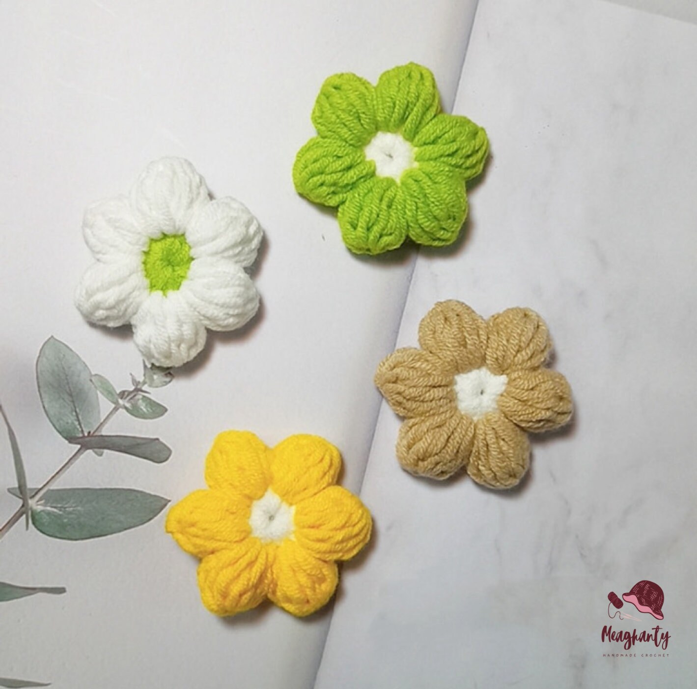 CROCHET Little Flower PATTERN, Crochet Flowers Pdf Pattern, US Terms ...