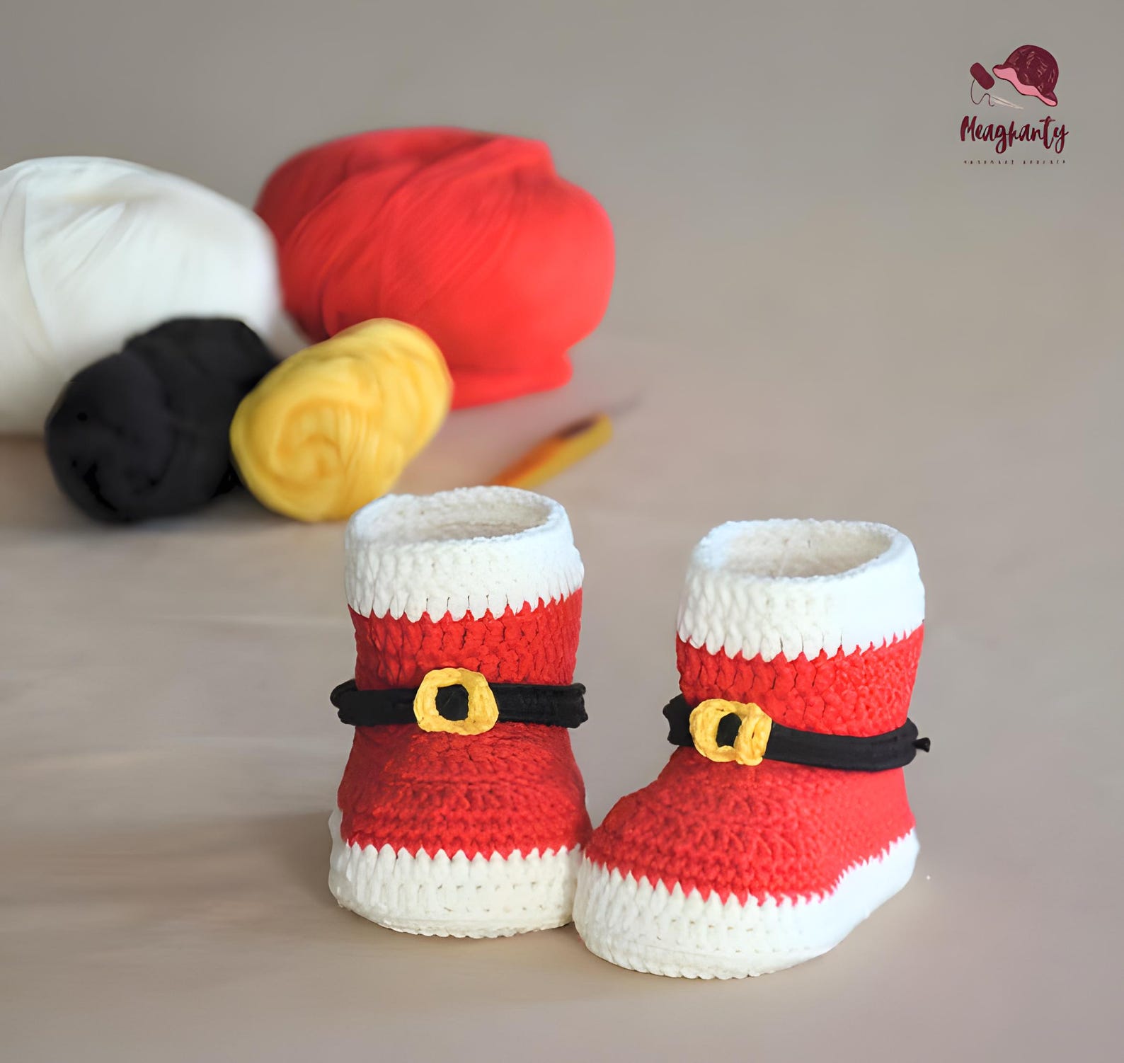 Crochet Santa Baby Booties PDF Pattern - Easy PDF Crochet Pattern ...
