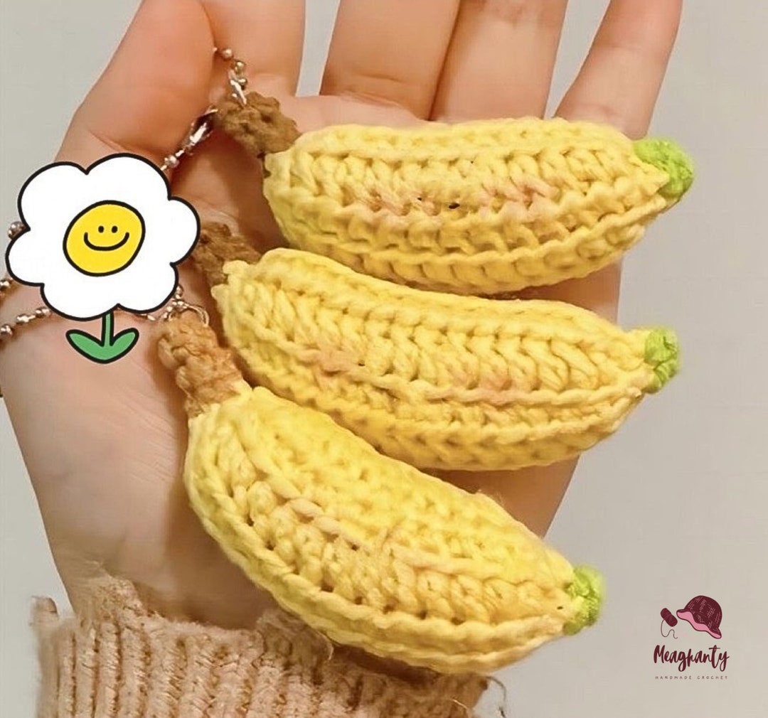 Crochet Cute Banana Keychain PDF Pattern, Crochet Banana Amigurumi PDF ...