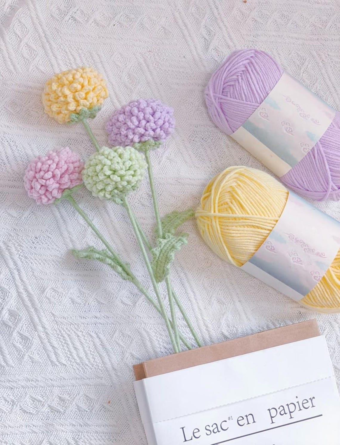 Crochet Ping Pong Daisy Flower PDF Pattern, Decorative Flowers Pattern ...