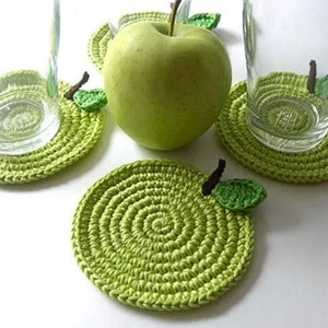 Apple Coaster Crochet Pattern, PDF Instant Download, Fruit Coasters ...