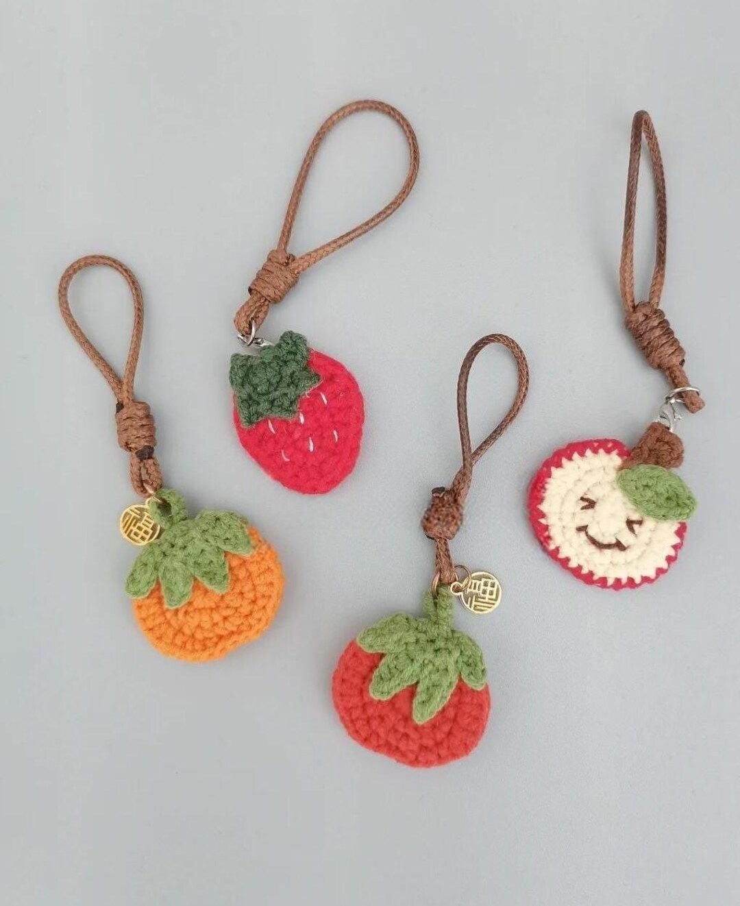 Fruits Keychain Crochet PDF Pattern - Bundle 3in1 Crochet Keychain ...