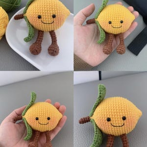 Crochet Lemon Pet Keychain PDF Pattern, Low Sew Crochet Lemon Amigurumi ...
